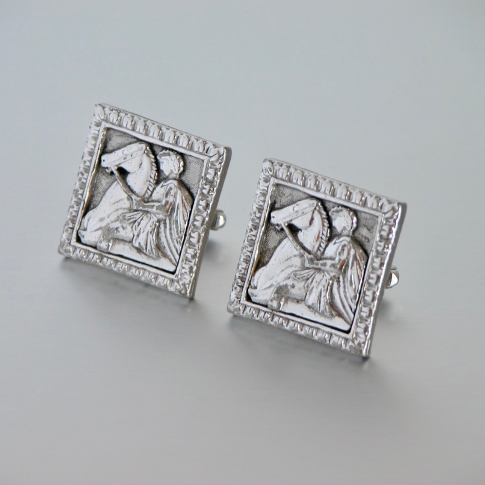 Vintage Centurion Cufflinks Knight Warrior Trojan - Gem